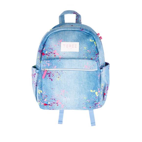 Terez | Accessories | New Terez Girls Denim Paint Splatter Backpack In ...